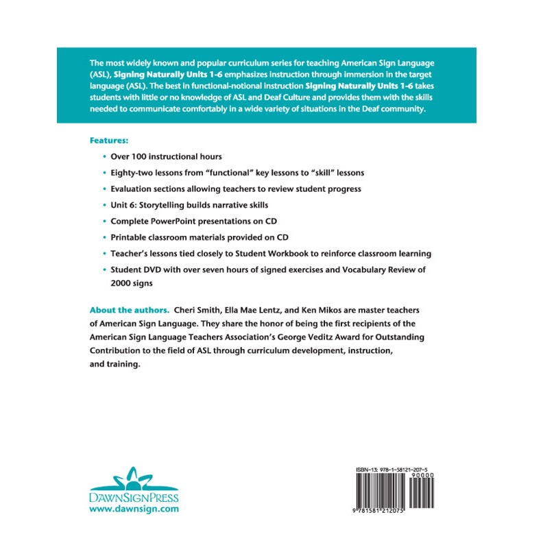 Signing Naturally Units 1-6 Teacher's Curriculum | 9781581212075