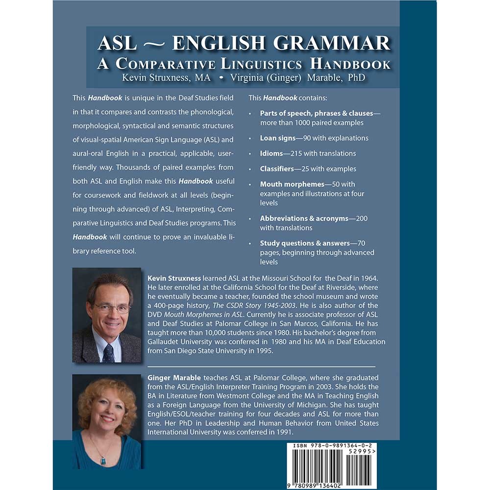 ASL-English Grammar Comparative Linguistics Handbook | Kevin Struxness