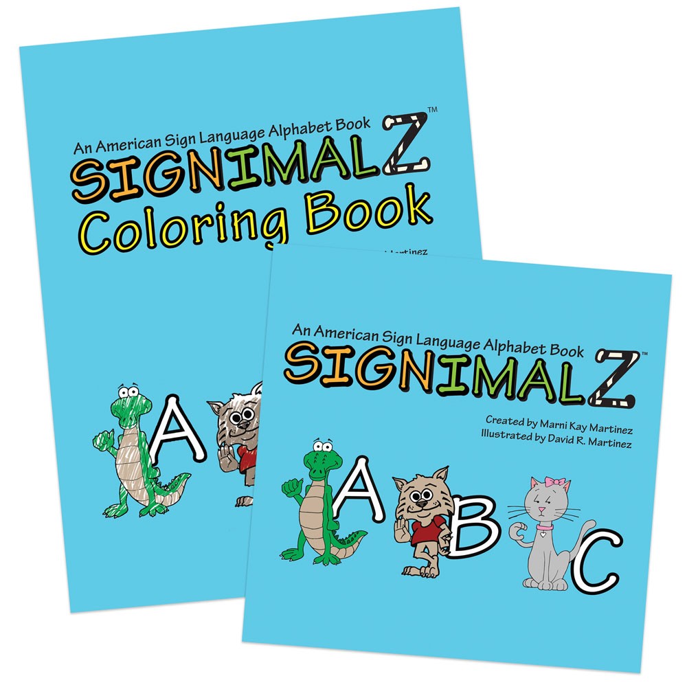 Signimalz Sign Language Alphabet & Coloring Book Set
