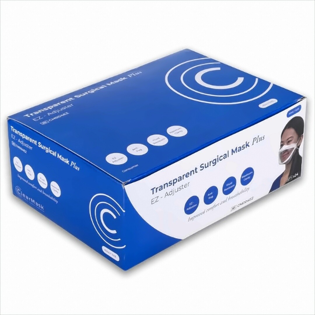 ClearMask Transparent Surgical Mask Plus | 24pk | Face Shield