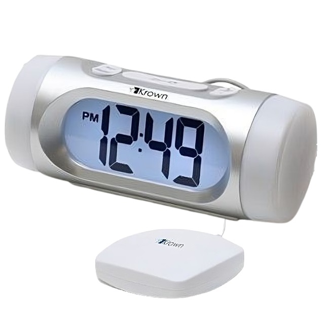 Krown Visual VibeAlert Alarm Clock with Bed Shaker for Deaf