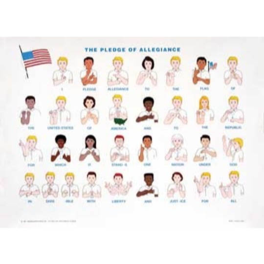 Pledge of Allegiance Signed English Poster | Sign Language Classroom ...