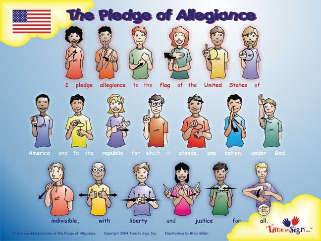 Pledge of Allegiance 11 x 17 Sign Language Poster | Diglo