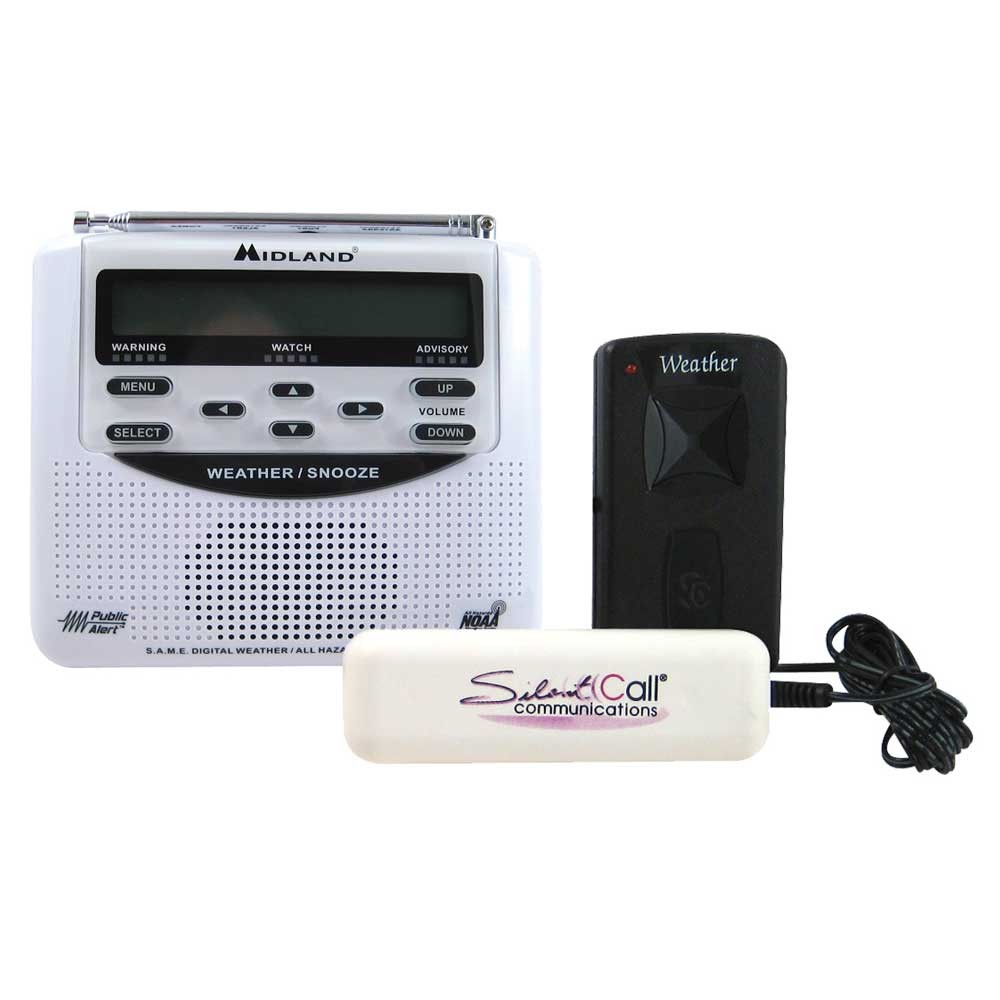 Silent Call Midland WR120 Weather Alert Radio with Bed Vibrator