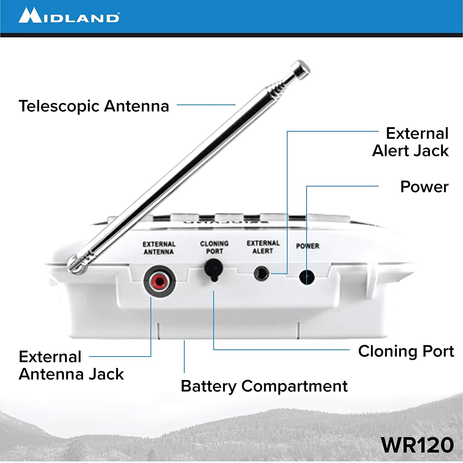 Midland WR120 Weather Radio with NOAA, NWS alerts